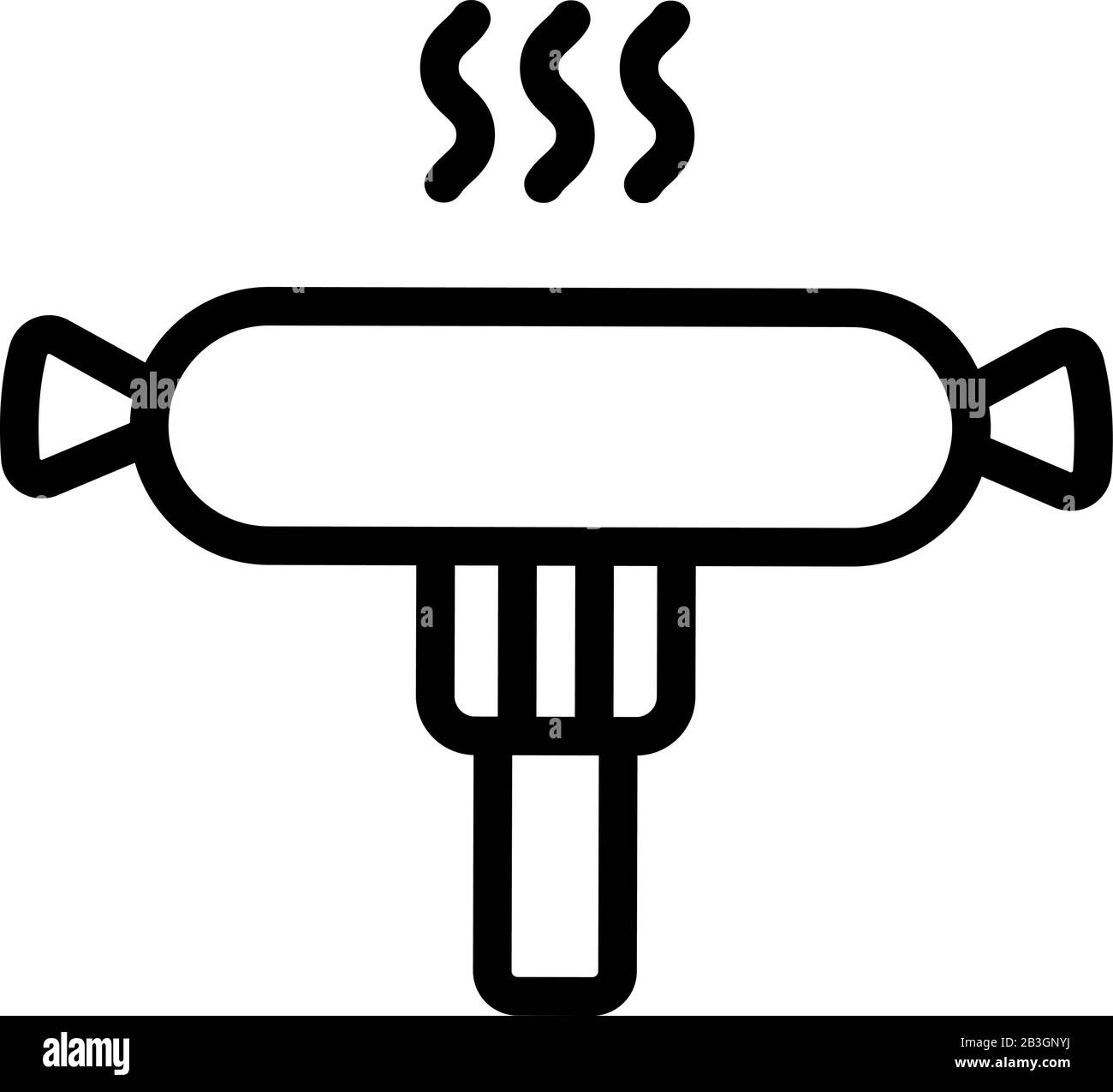 tasty Smoked meat icon vector. Isolated contour symbol illustration ...
