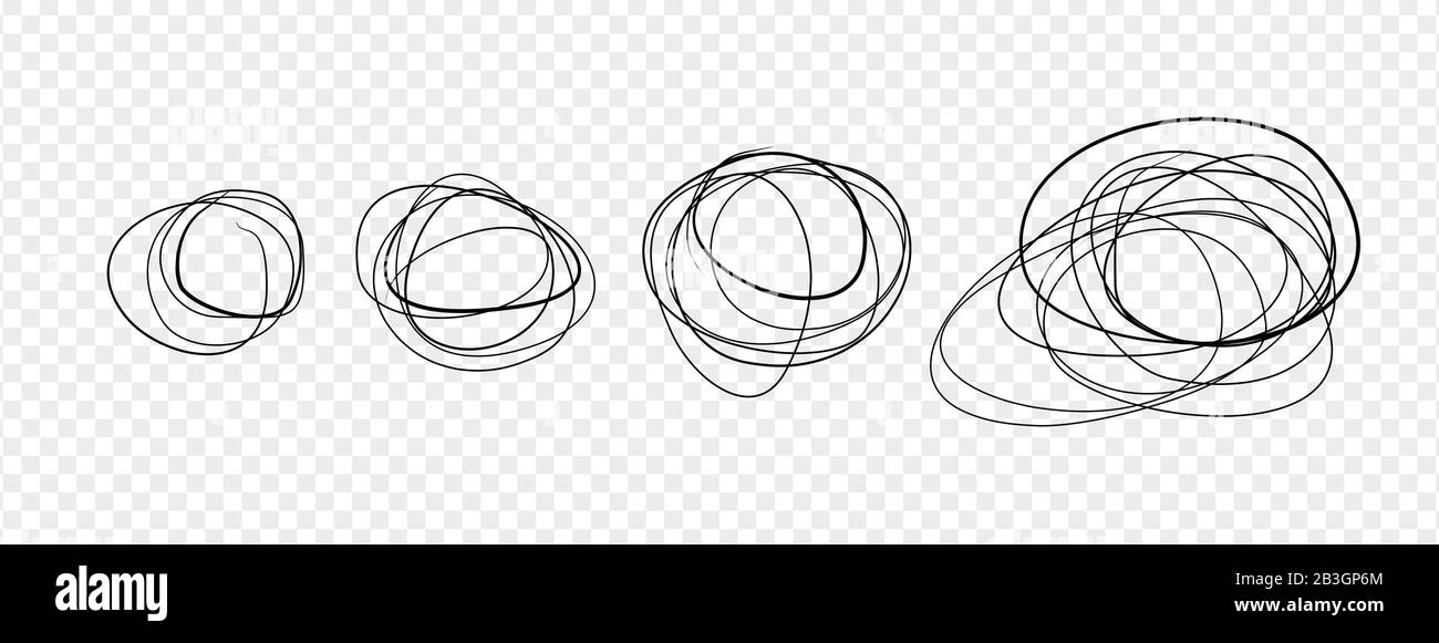 Set of round doodles hand-drawn. Template for messages, design. Rough ...