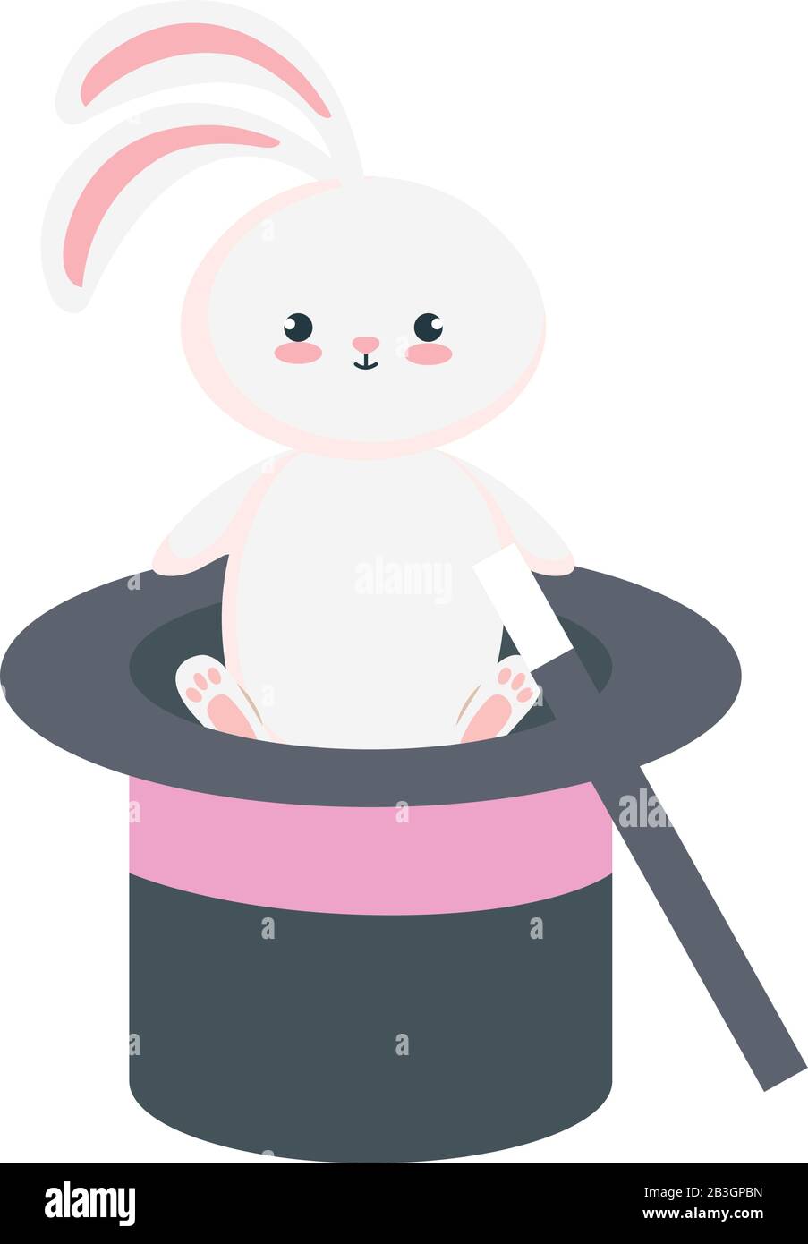 cute rabbit with hat wizard isolated icon Stock Vector Image & Art - Alamy