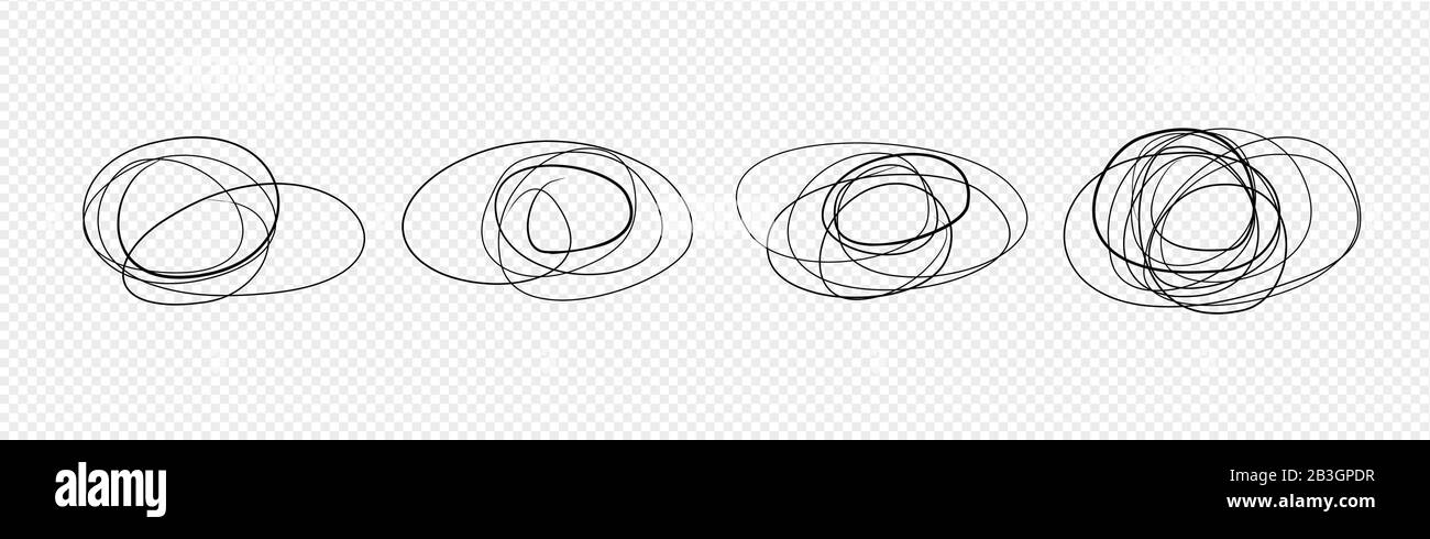 Set of round doodles hand-drawn. Template for messages, design. Rough ...