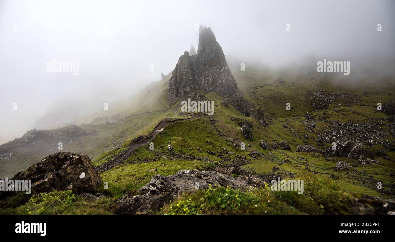 Old Man of Storr on the Isle of Skye in Scotland. Mountain landscape ...