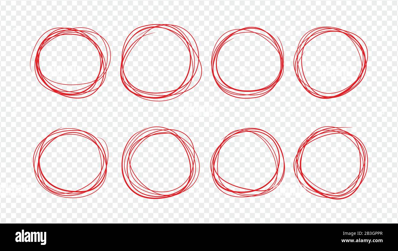 Set of round doodles hand-drawn. Template for messages, design. Rough ...