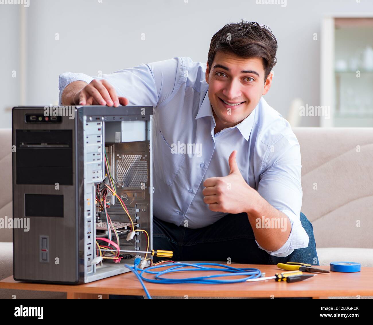 The it technician repairing broken pc desktop computer Stock Photo - Alamy