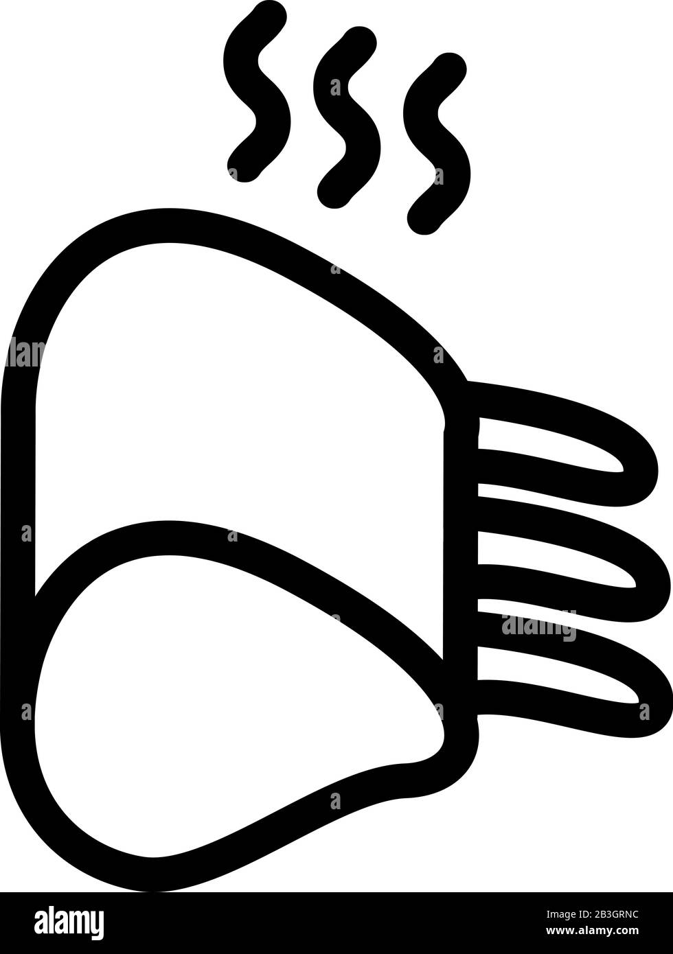 tasty Smoked meat icon vector. Isolated contour symbol illustration ...