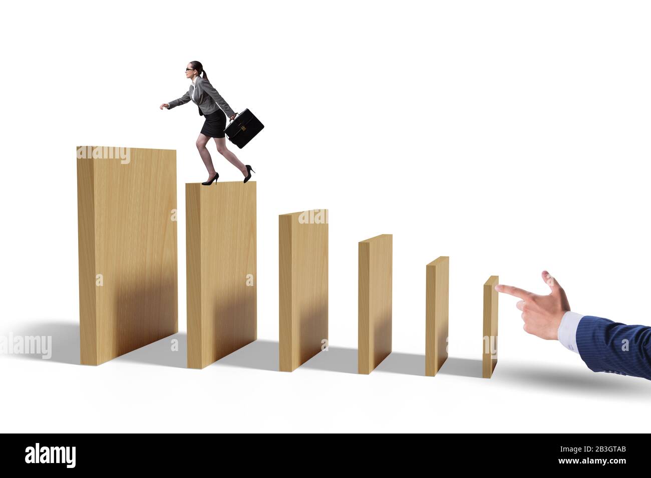 Domino effect and the competition concept Stock Photo - Alamy