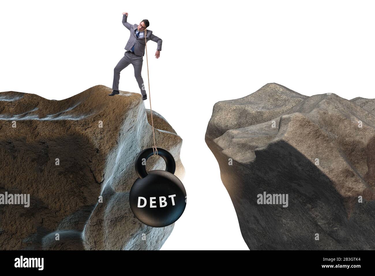 The concept of debt and load with businessman Stock Photo - Alamy