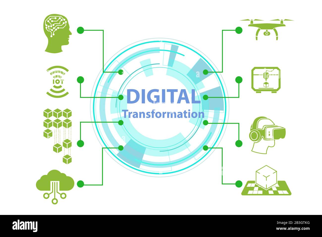 The digital transformation concept - 3d rendering Stock Photo - Alamy