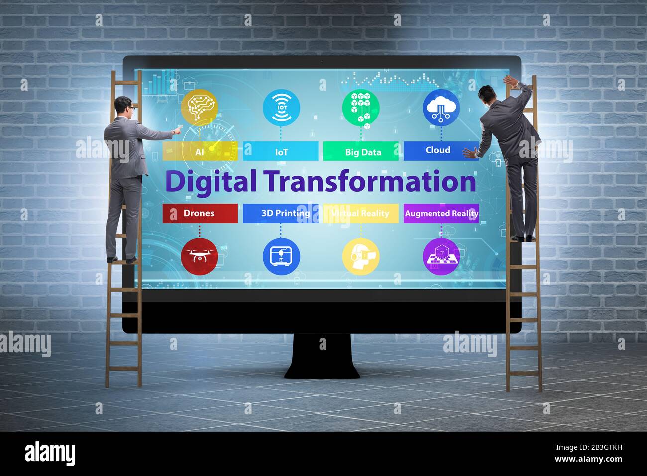 The digital transformation and digitalization technology concept Stock ...