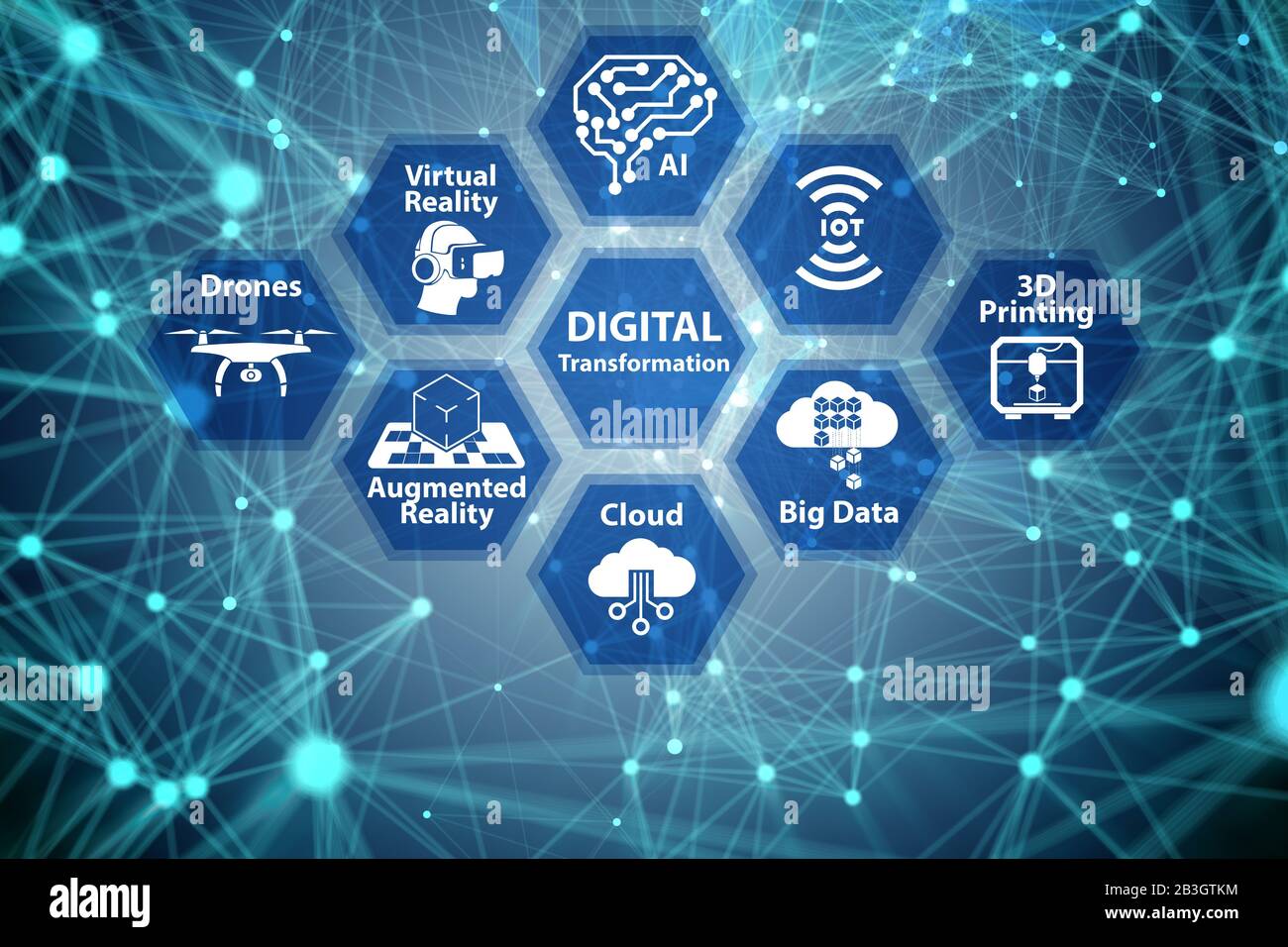 The digital transformation concept - 3d rendering Stock Photo - Alamy