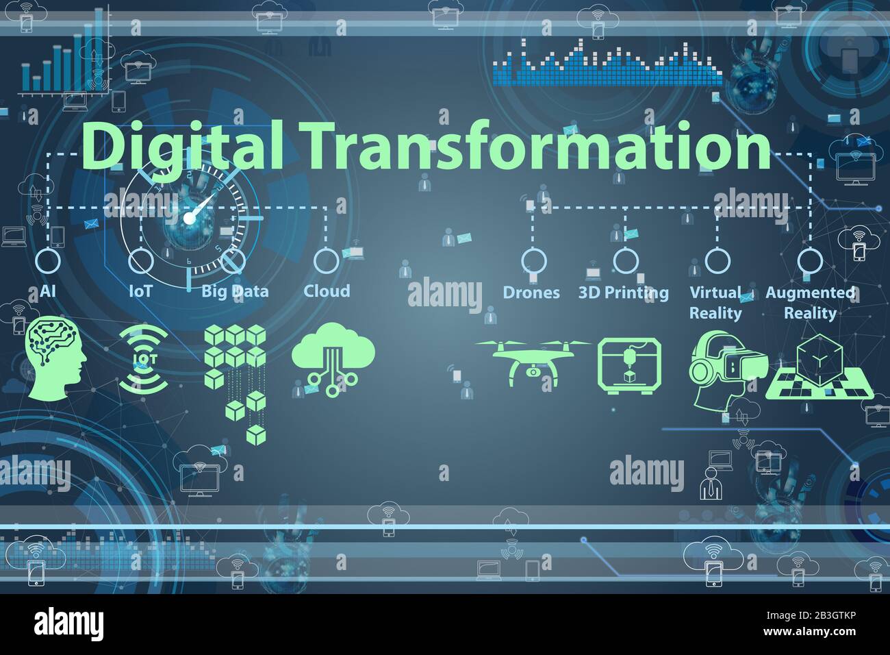 The digital transformation concept - 3d rendering Stock Photo - Alamy