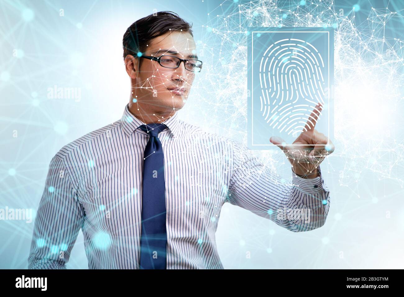 The biometrics security access concept with fingerprint Stock Photo - Alamy