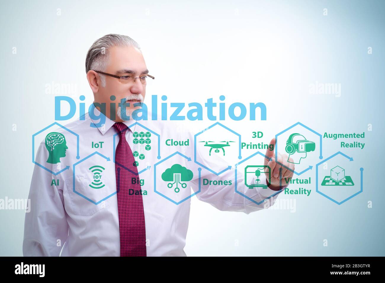 The digital transformation and digitalization technology concept Stock ...