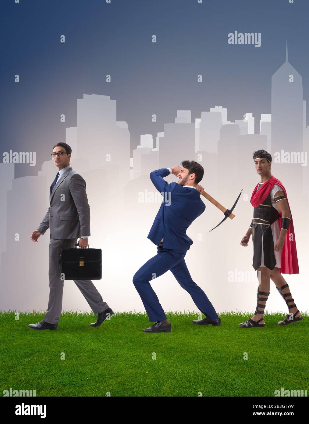 The progression of man mankind from ancient to modern Stock Photo - Alamy