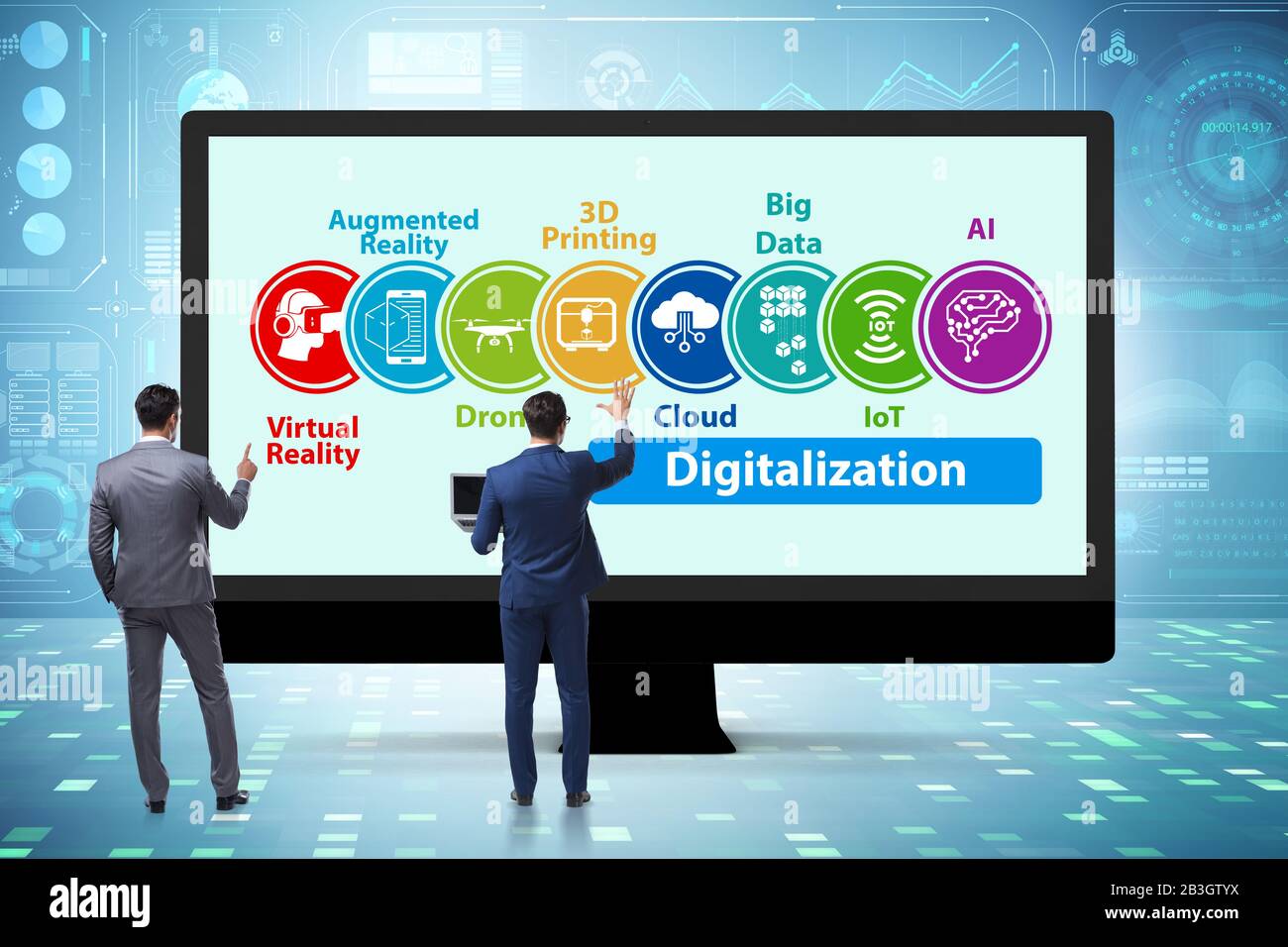 The digital transformation and digitalization technology concept Stock ...