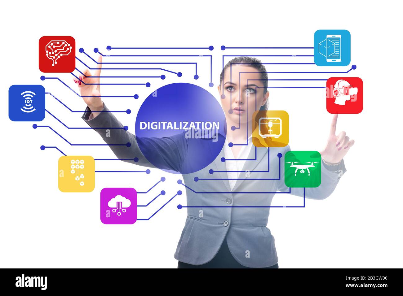 The digital transformation and digitalization technology concept Stock ...