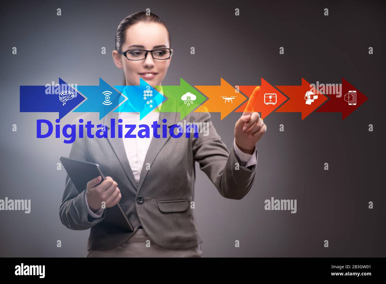 The digital transformation and digitalization technology concept Stock ...