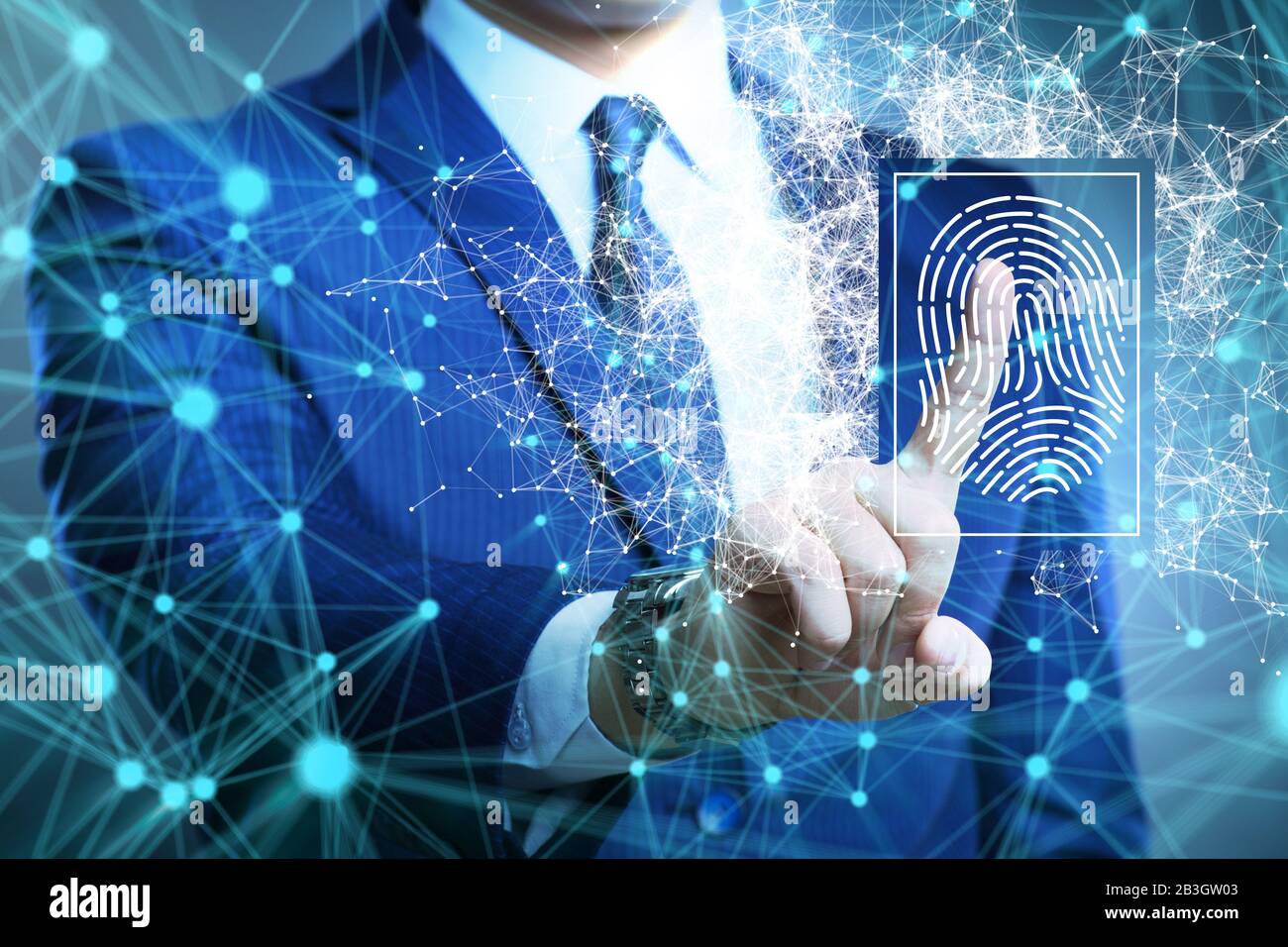 The biometrics security access concept with fingerprint Stock Photo - Alamy