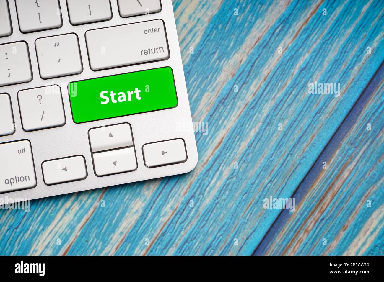 START text on button of computer keyboard. Motivation and quotes ...