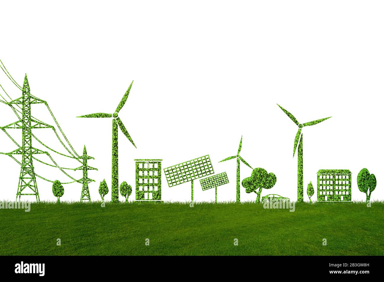The green energy concept - 3d rendering Stock Photo - Alamy