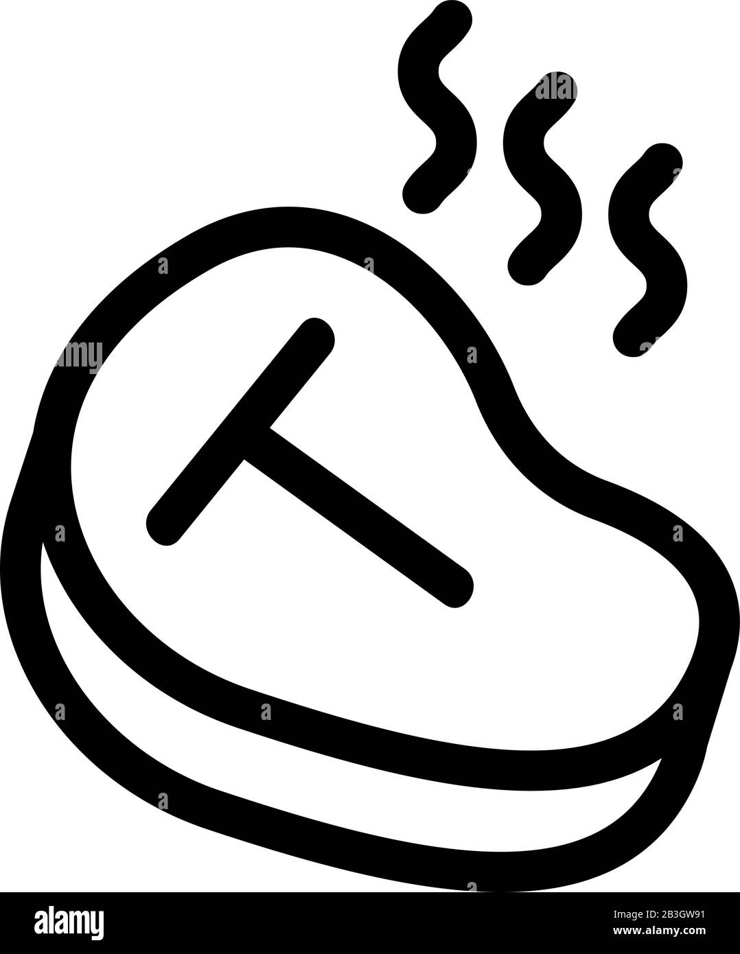 tasty Smoked meat icon vector. Isolated contour symbol illustration ...
