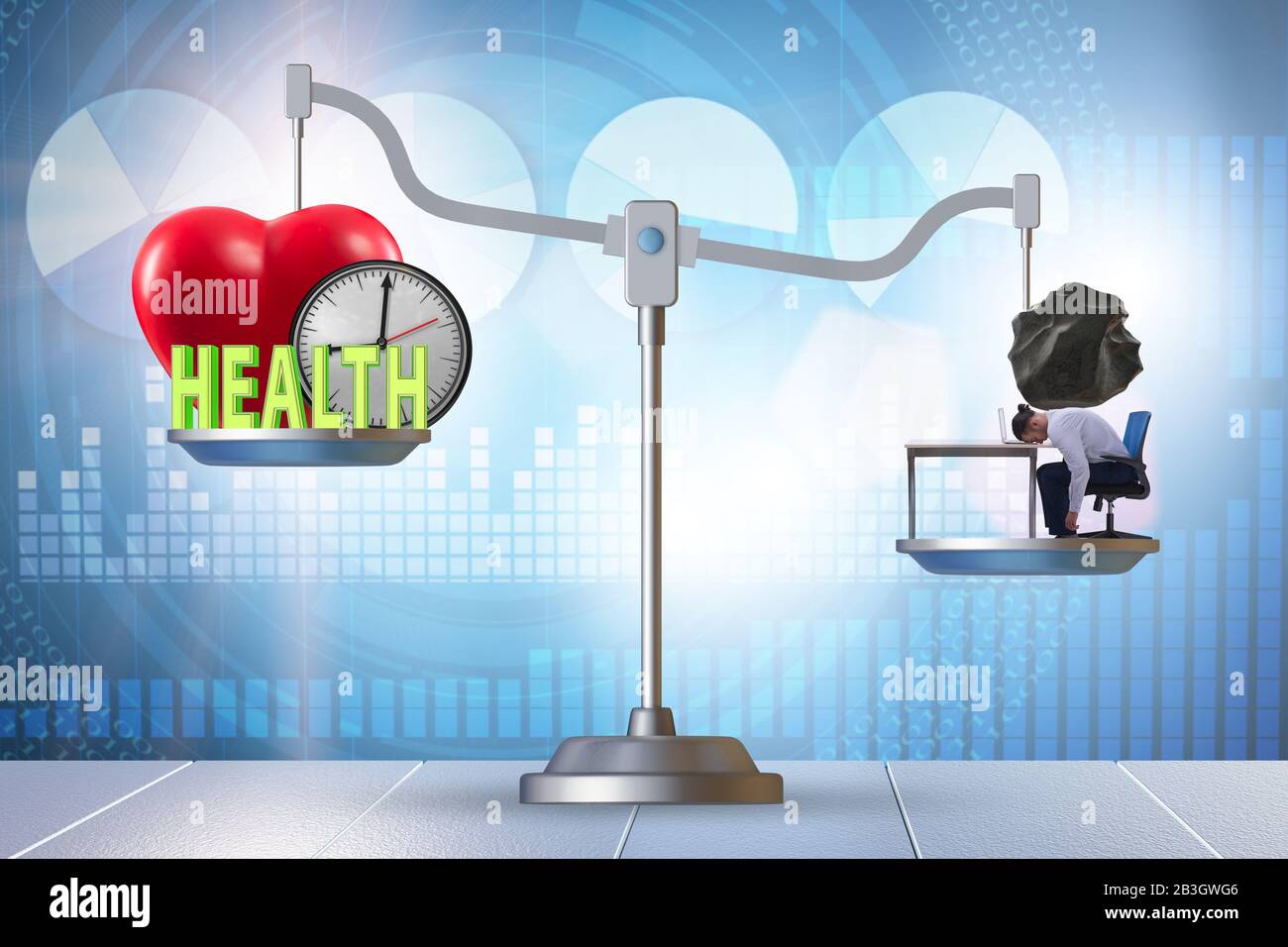 Concept of balance between work and the health Stock Photo - Alamy