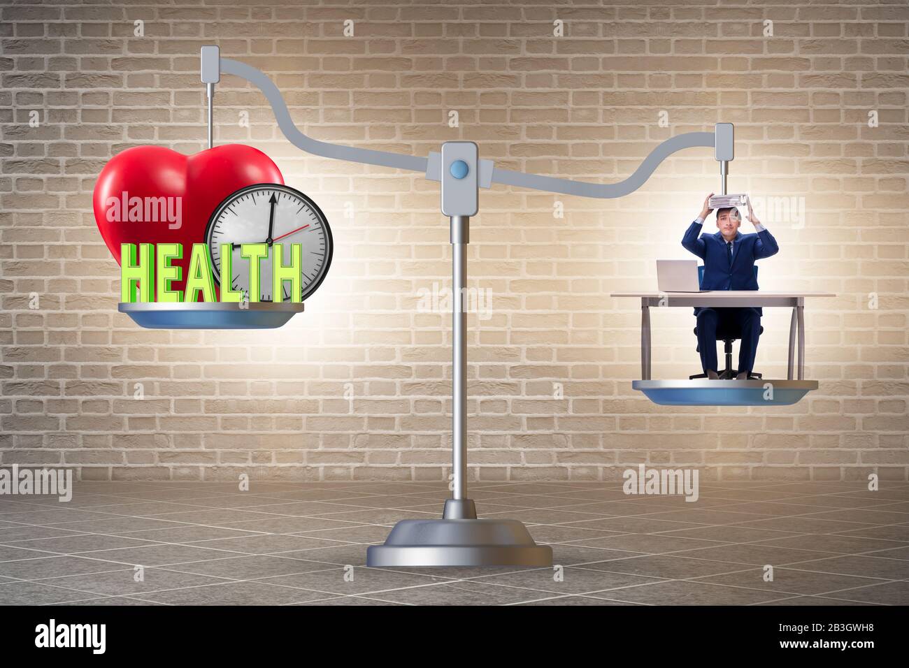 Concept of balance between work and the health Stock Photo - Alamy