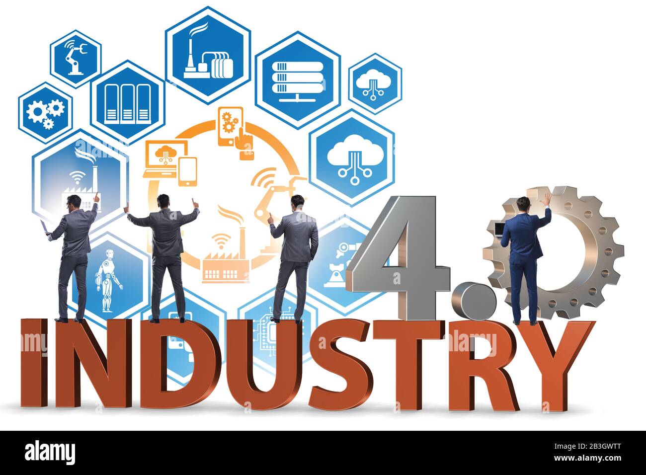 The modern industry 4.0 technical automation concept Stock Photo - Alamy