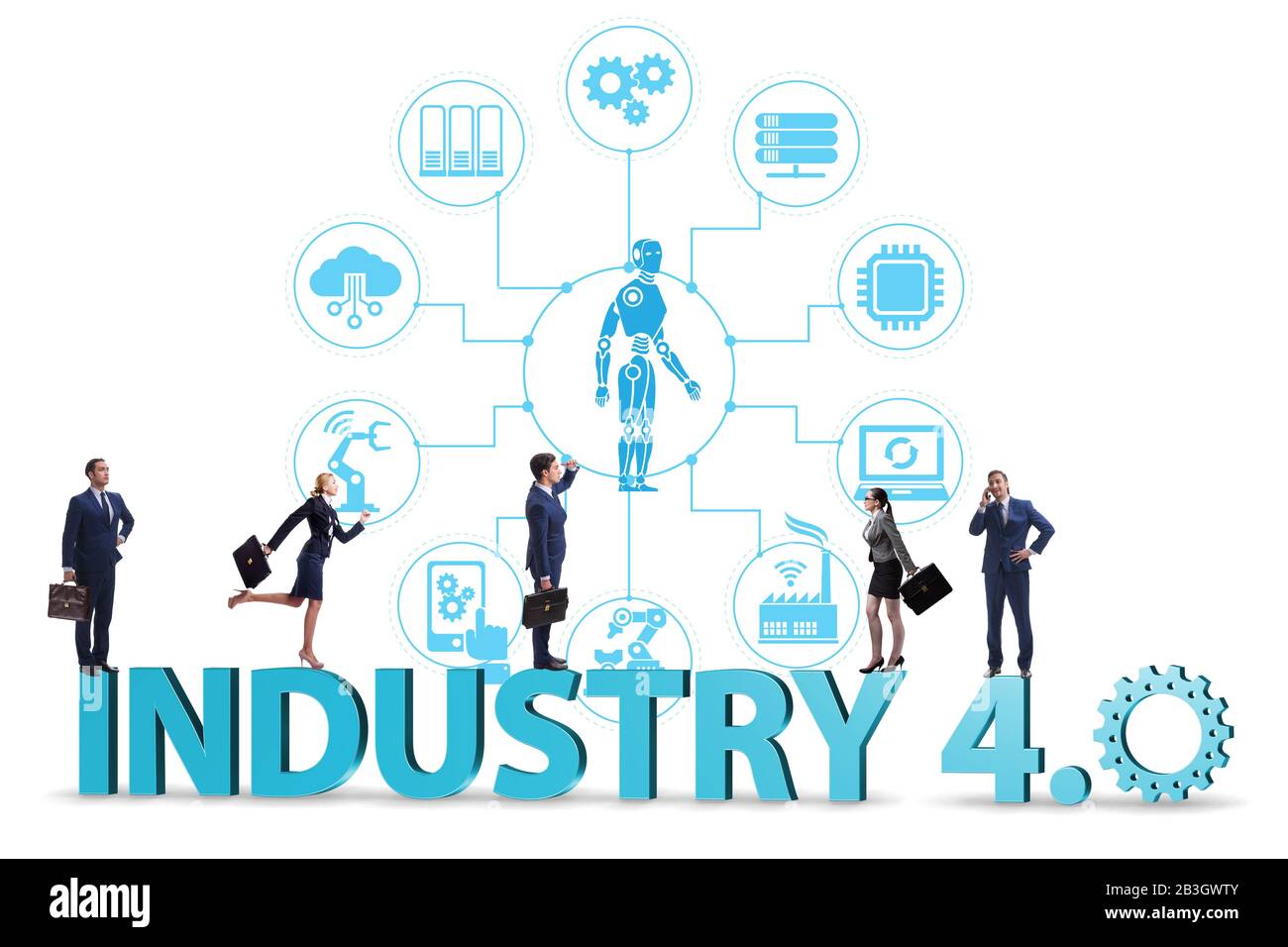 The modern industry 4.0 technical automation concept Stock Photo - Alamy