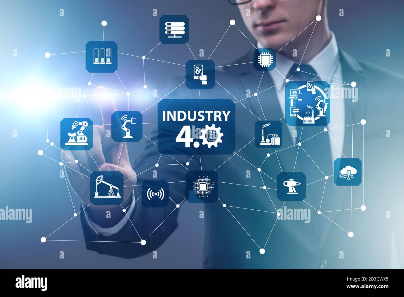The modern industry 4.0 technical automation concept Stock Photo - Alamy