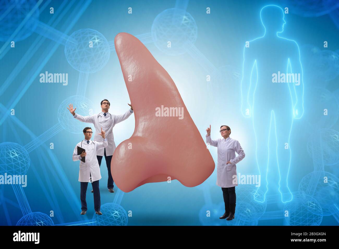 The doctors doing plastic nose surgery Stock Photo - Alamy