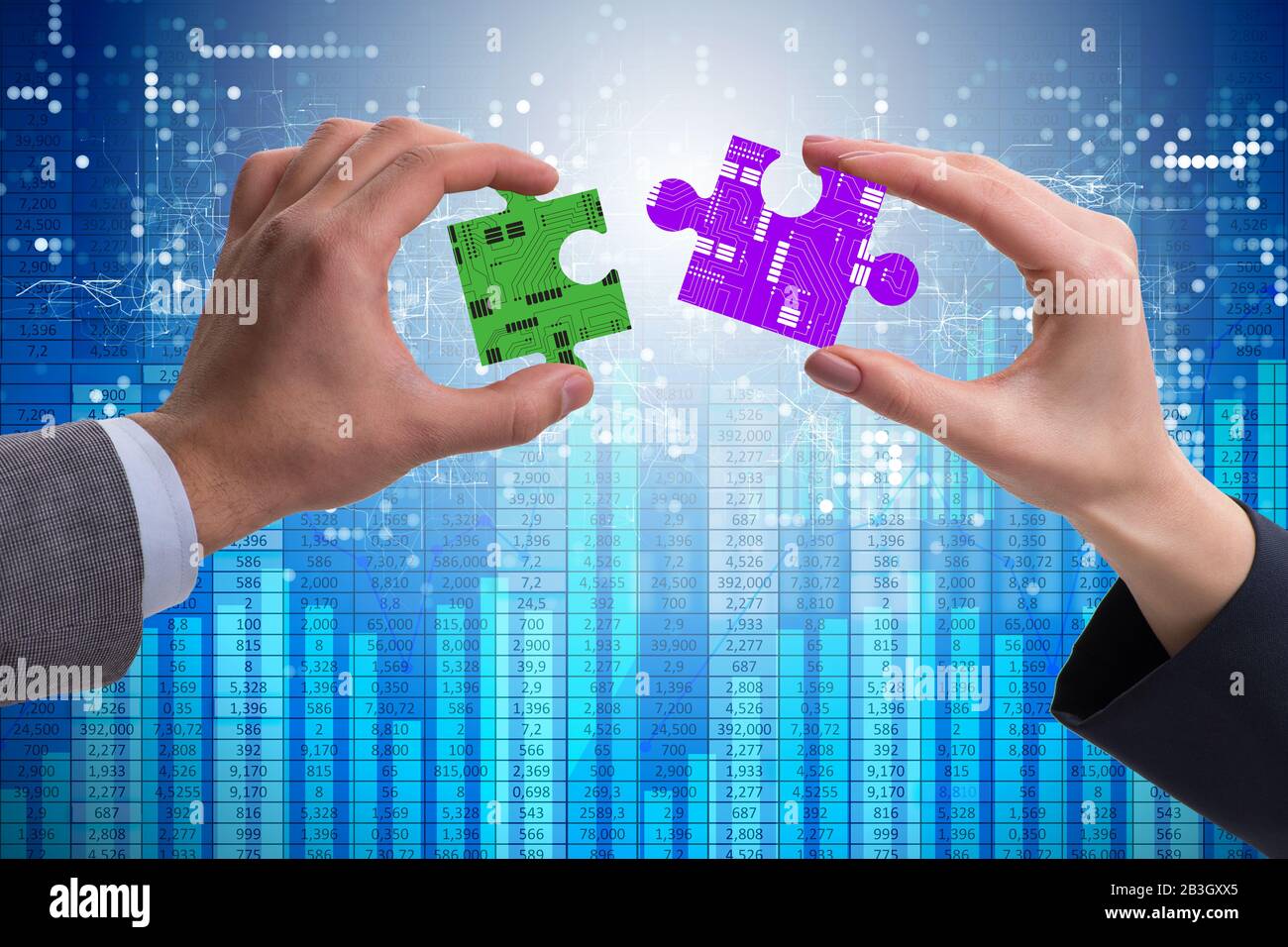 Digital transformation concept with the jigsaw puzzle Stock Photo - Alamy