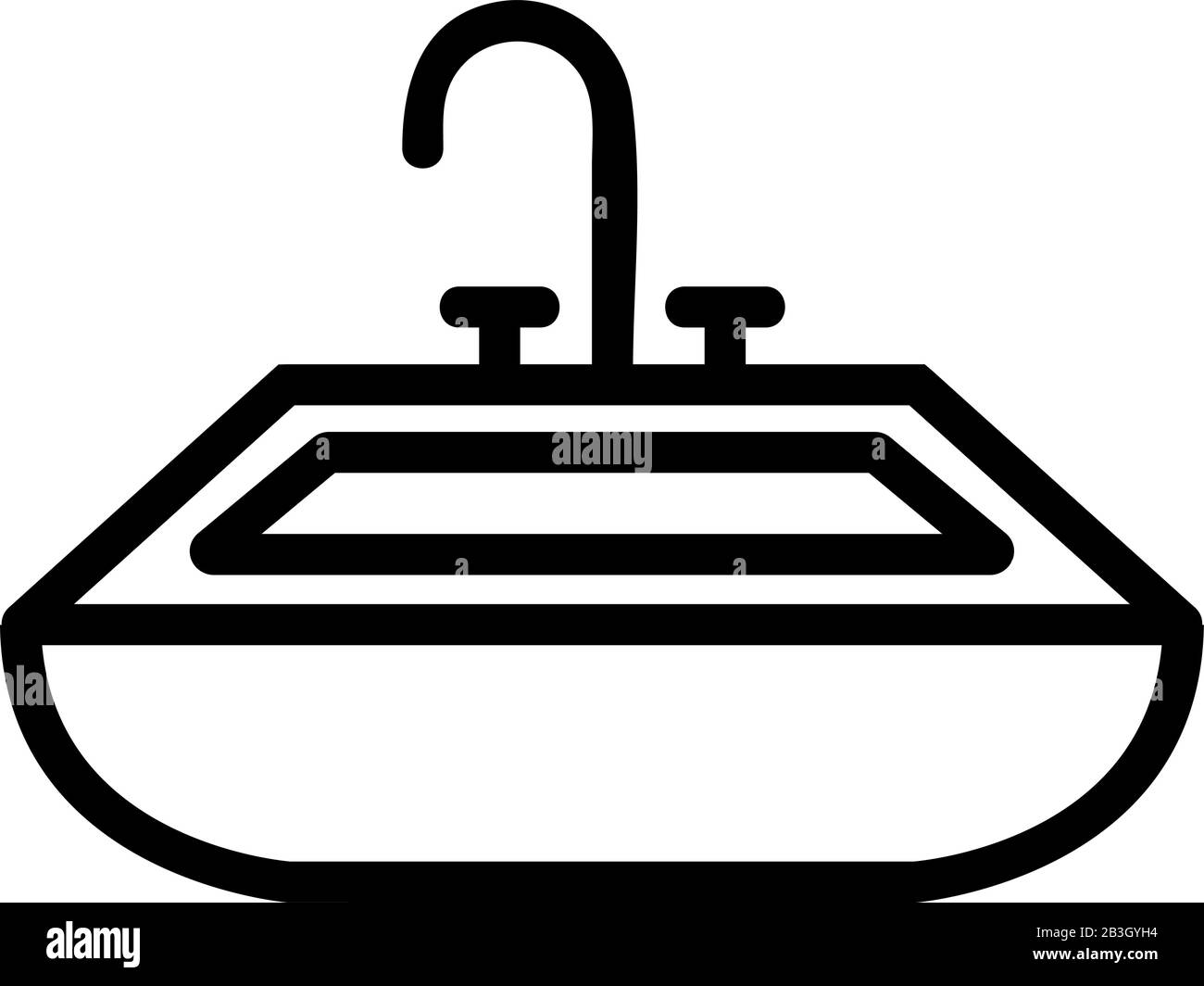 Sink icon vector. Isolated contour symbol illustration Stock Vector ...