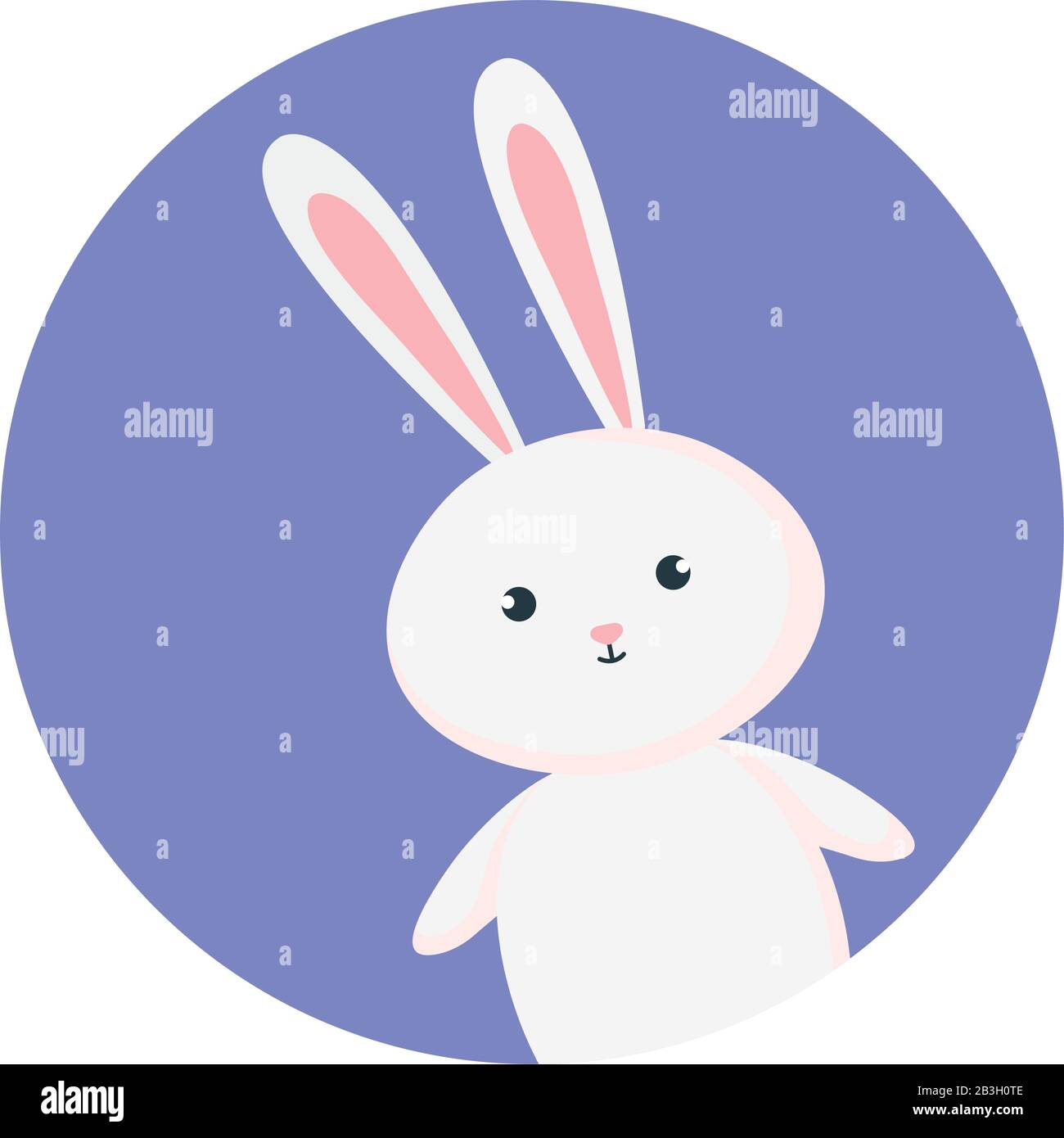 cute rabbit animal in frame circular Stock Vector Image & Art - Alamy