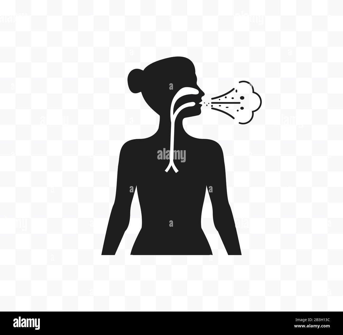 Common cold, cough, flu icon. Vector illustration, flat design Stock ...