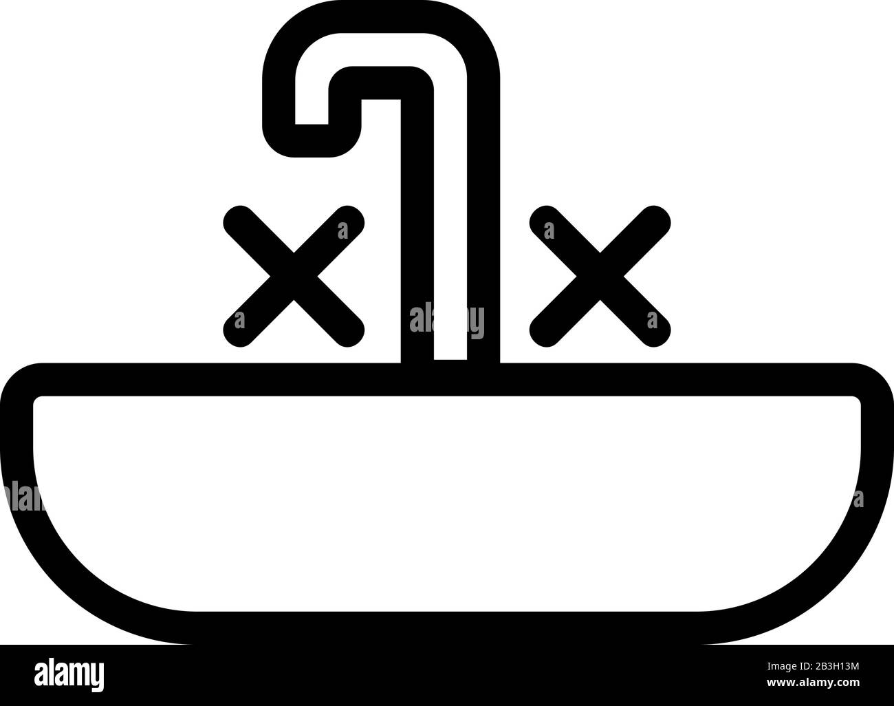 Sink icon vector. Isolated contour symbol illustration Stock Vector ...