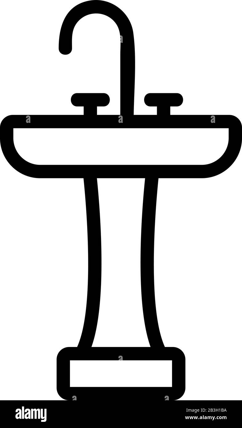 Sink icon vector. Isolated contour symbol illustration Stock Vector ...