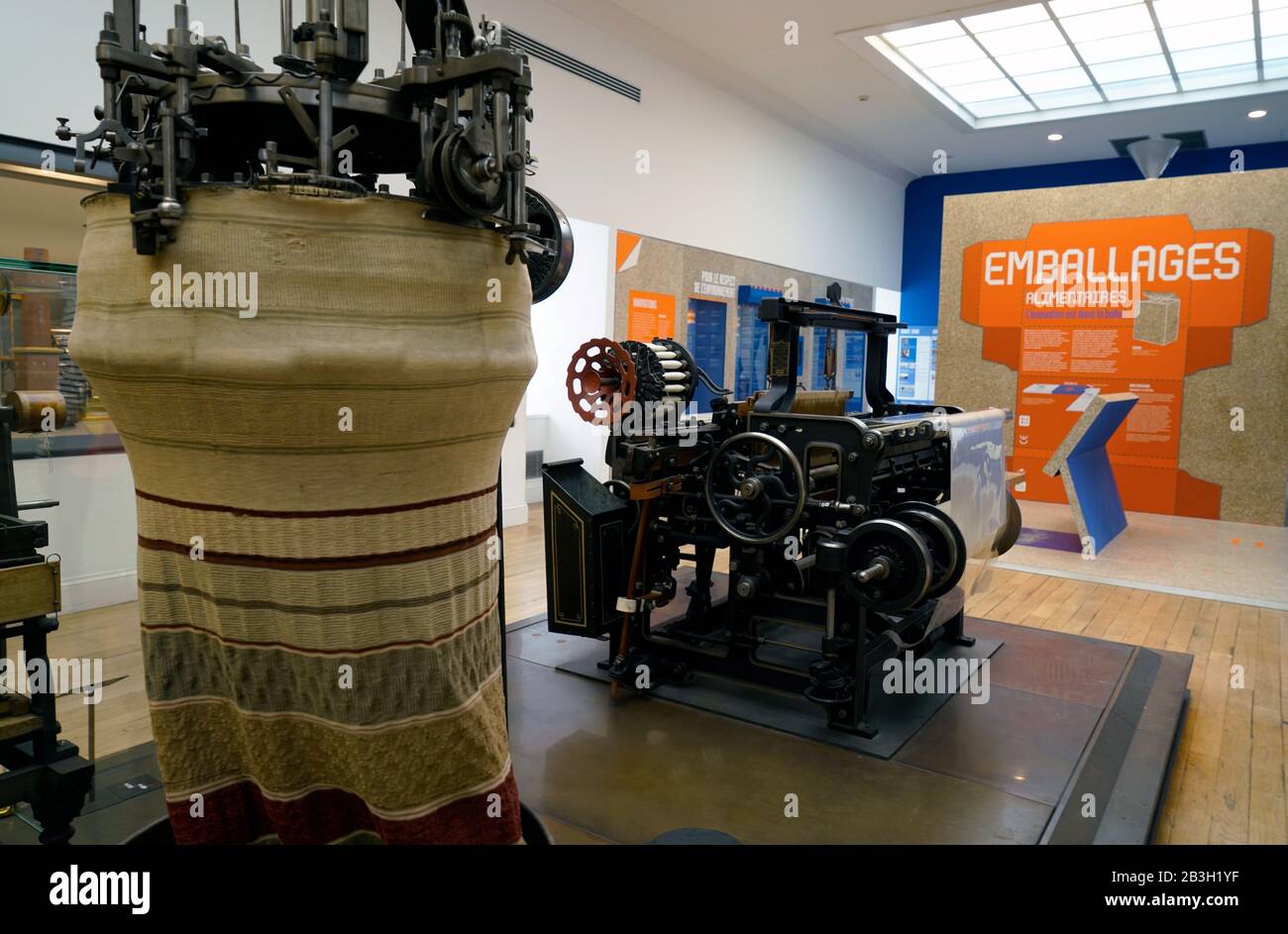A late 19th century automatic loom Northrop System display in Musee des ...