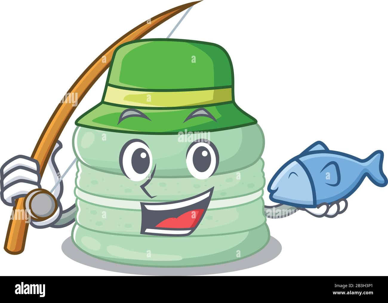 A Picture of happy Fishing pistachio macaron design Stock Vector Image ...