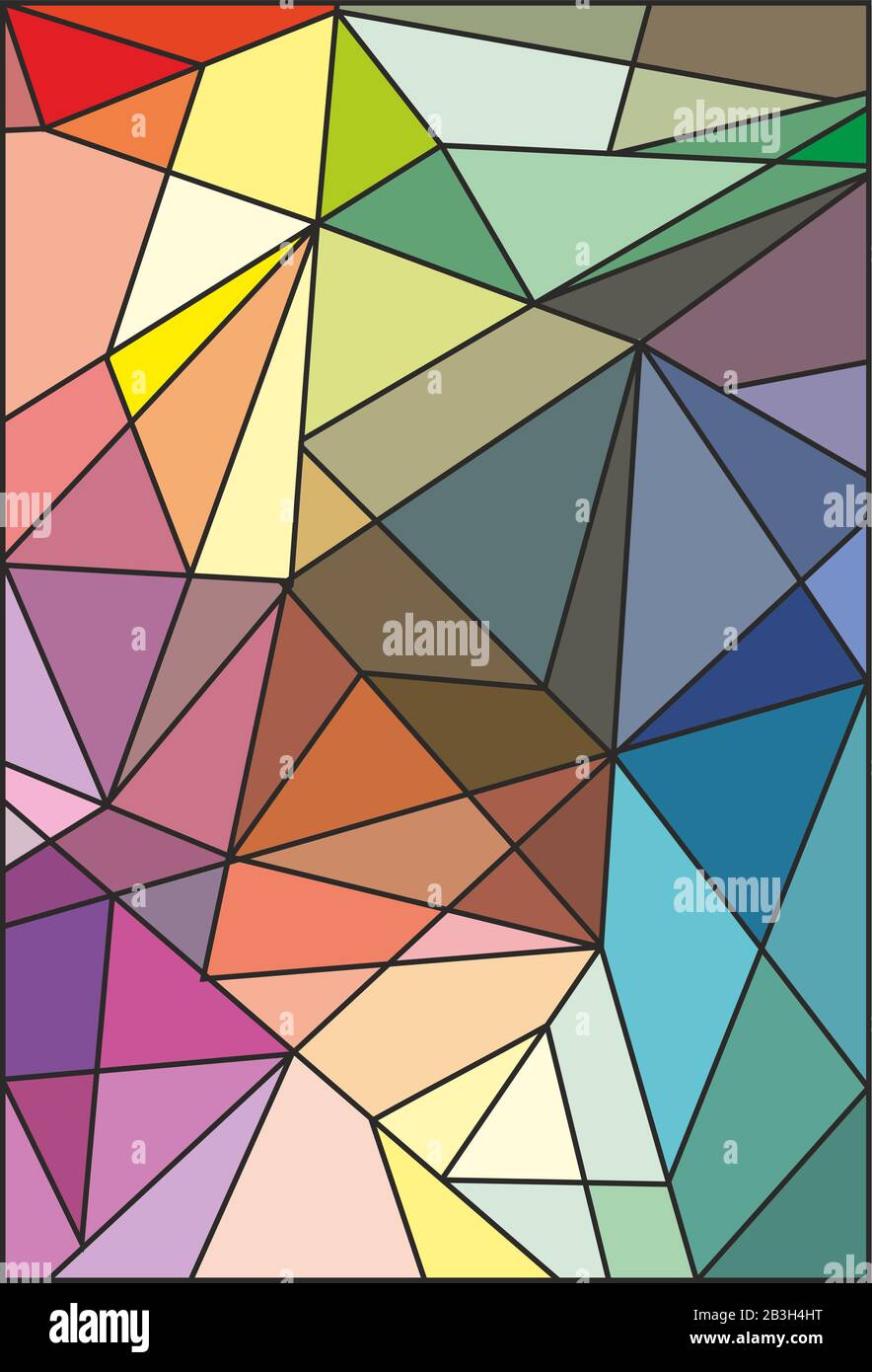 Vector illustration abstract stained glass, colorful abstract geometric ...