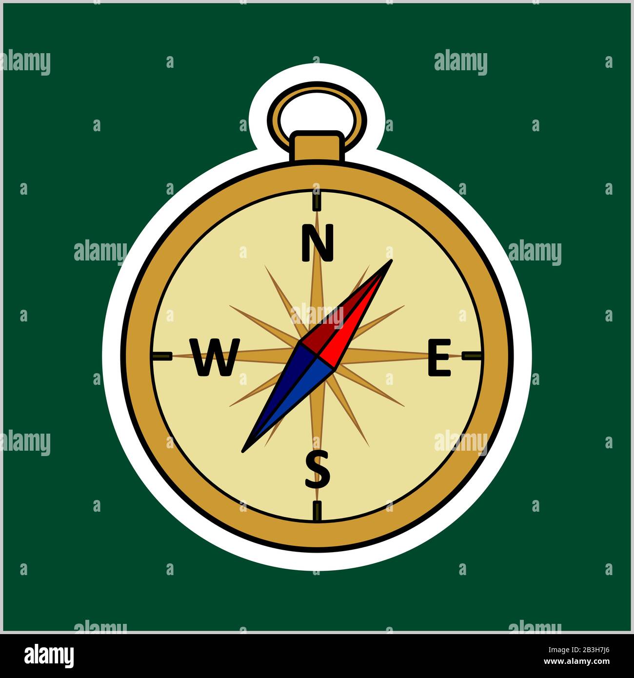 Vector Compass. Gold Vintage Compass Sticker Stock Vector Image & Art ...