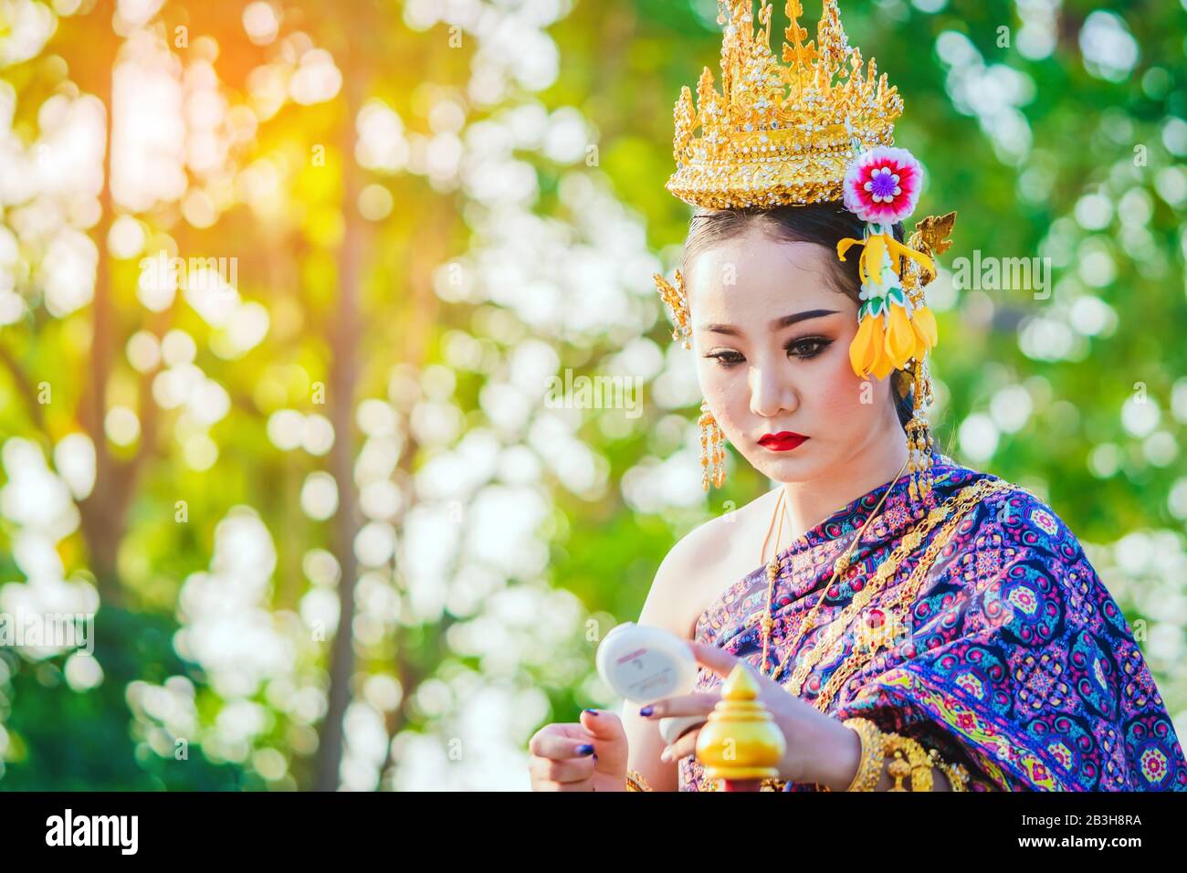 KANCHANABURI, THAILAND - APRIL 17 : Unidentified beautiful with ...
