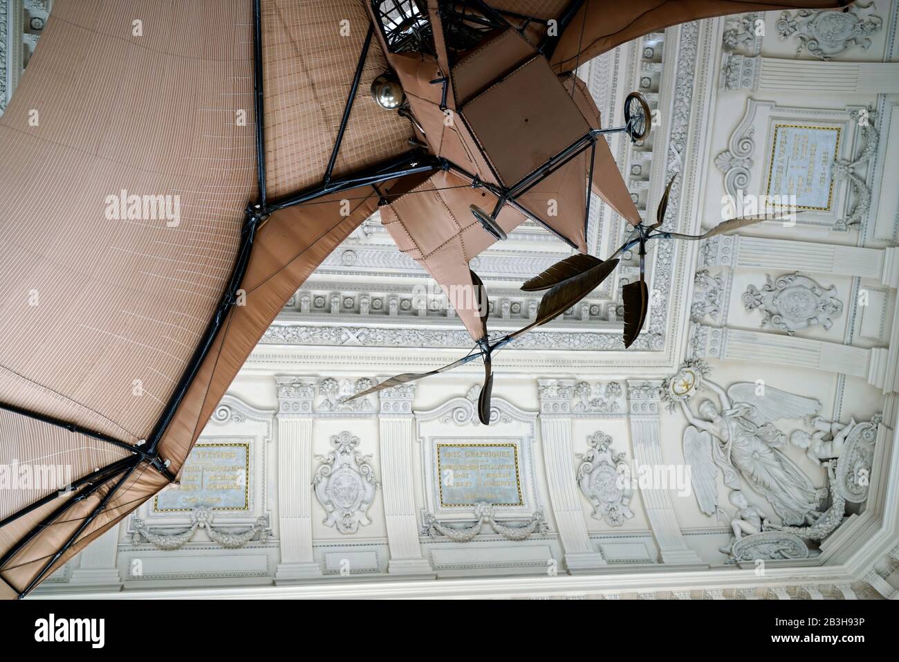 The original Clément Ader's Avion III aircraft displaying at the Musée ...