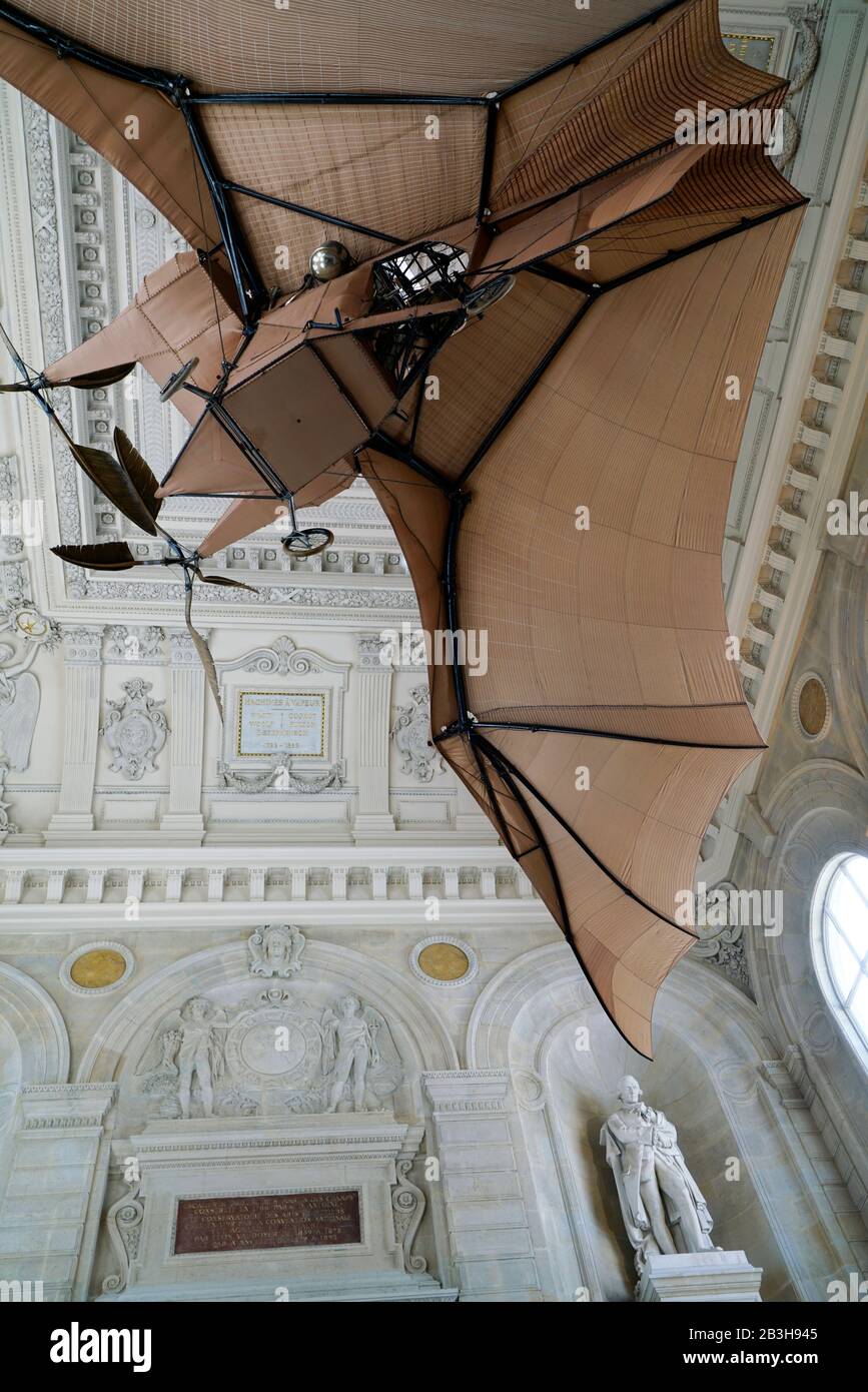 The original Clément Ader's Avion III aircraft displaying at the Musée ...
