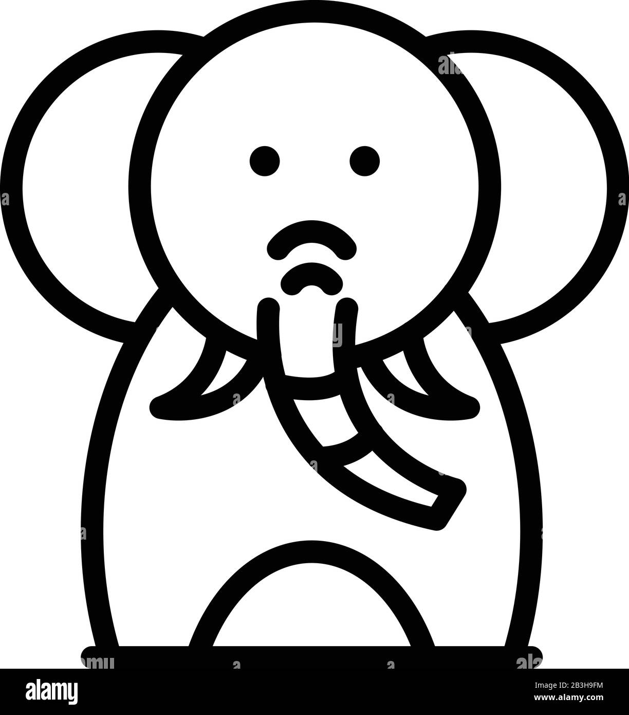 Front view elephant icon, outline style Stock Vector Image & Art - Alamy