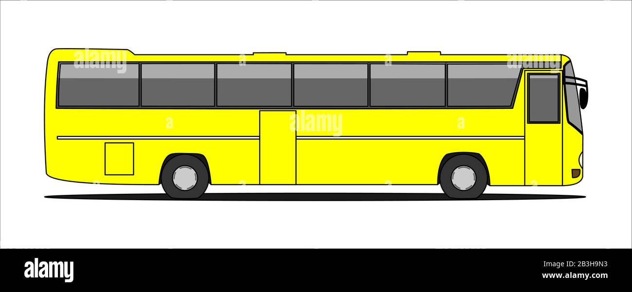 Vector tourist bus, side view, template isolated on white background ...