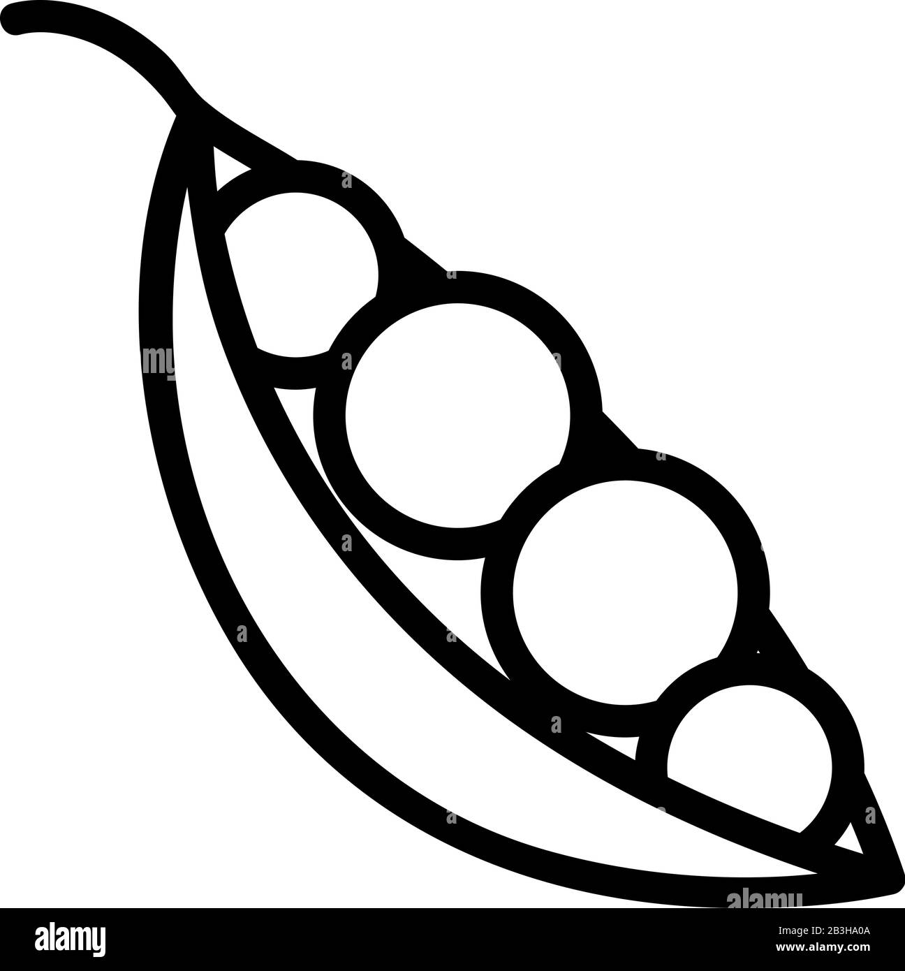 Green pea icon vector. Isolated contour symbol illustration Stock ...