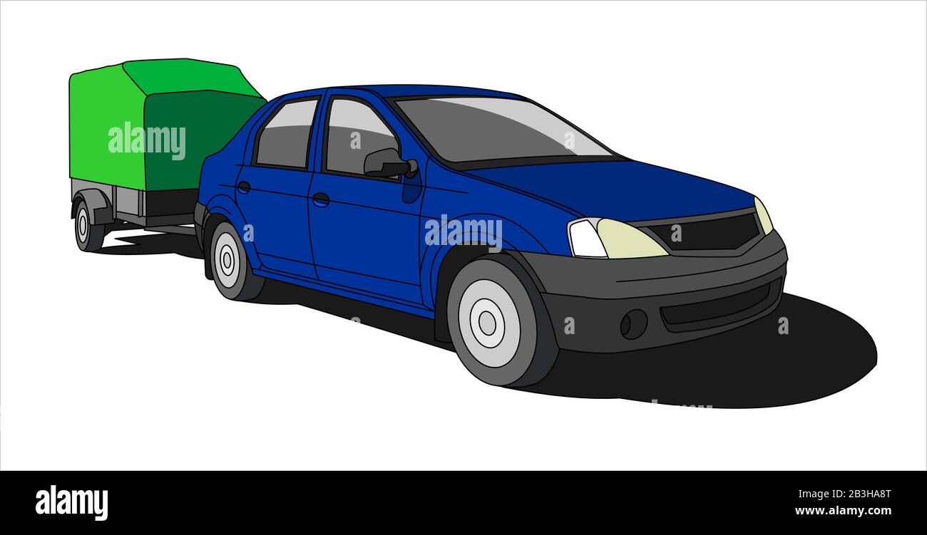 Three quarter view of car Stock Vector Images - Alamy