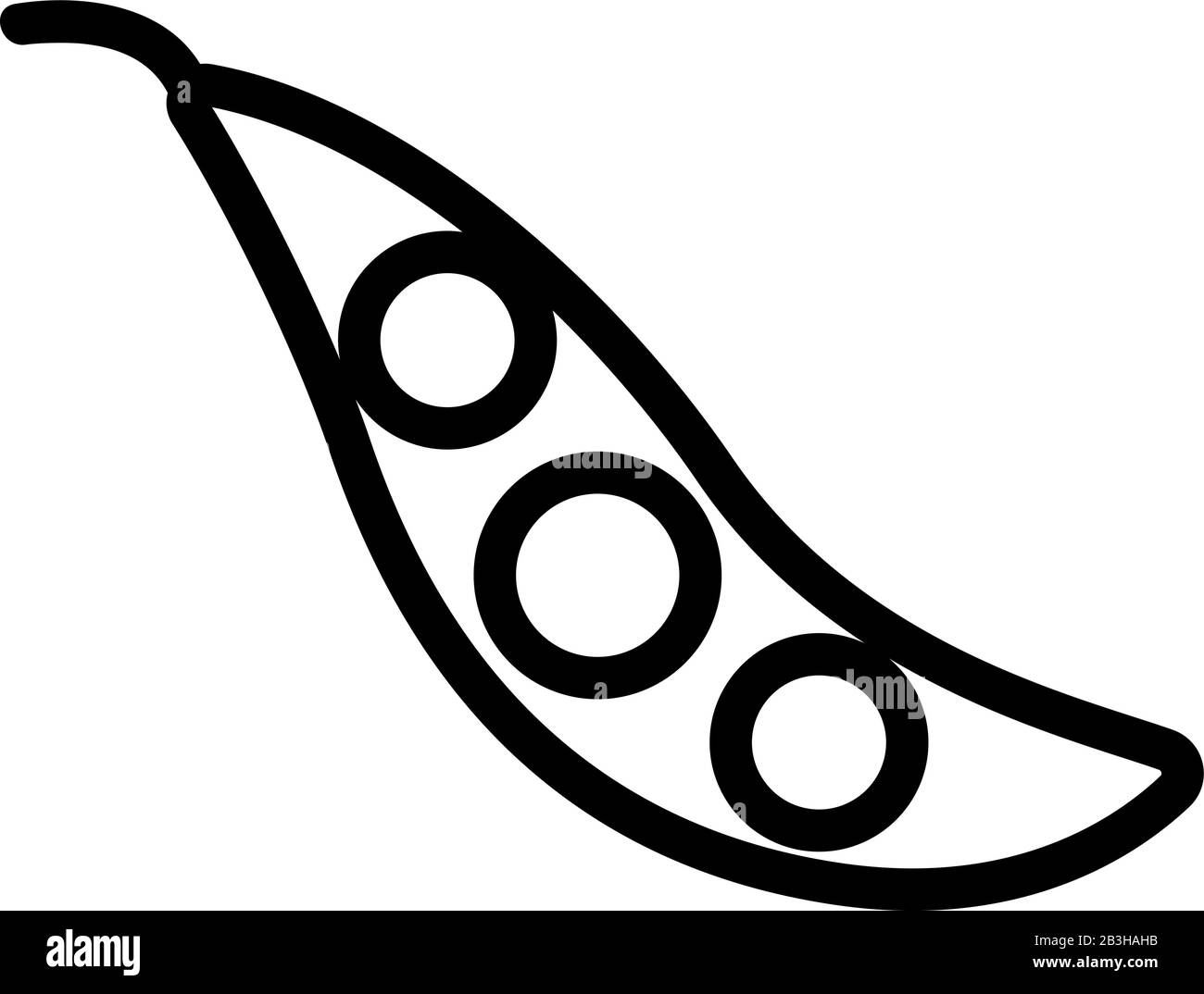 Green pea icon vector. Isolated contour symbol illustration Stock ...