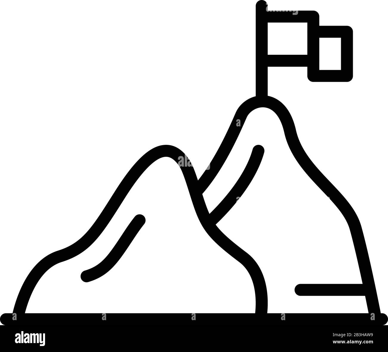Mountain goal achievement icon, outline style Stock Vector Image & Art ...