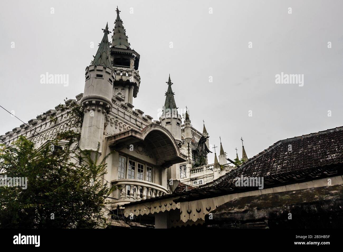 A fragment of Sayidan Gothic church, a building like a church of Gothic ...